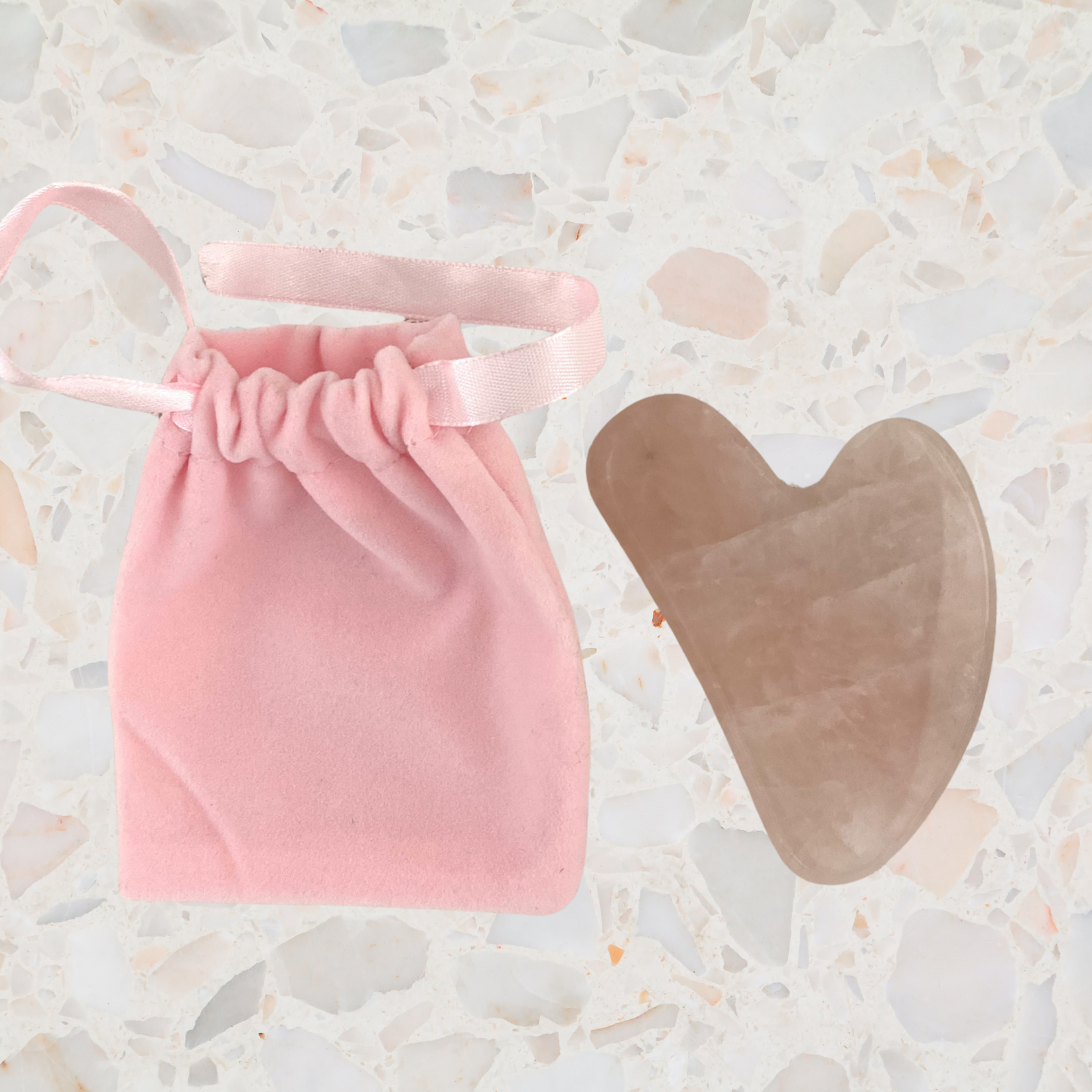 Rose Quartz Gua Sha Tool Gift Set - Intrinsically Crowned
