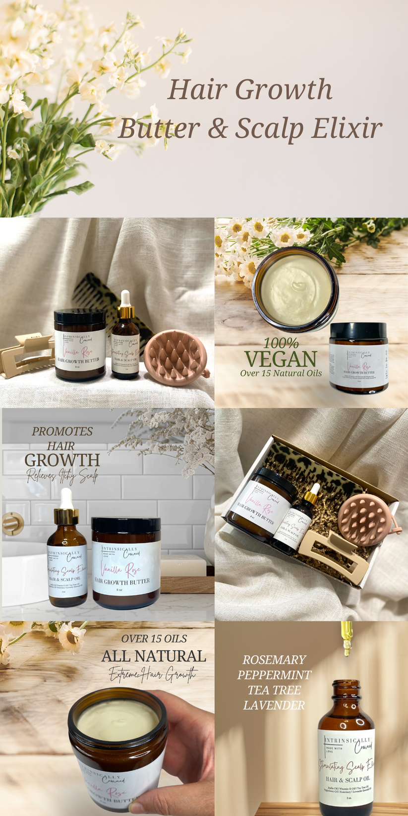 Natural Hair Growth Gift Set for Fast Hair Growth - Intrinsically Crowned